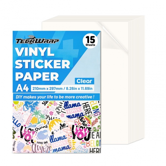 Papel Pet Adhesivo A4 * SEMI TRANSPARENTE * (15 Hojas)
